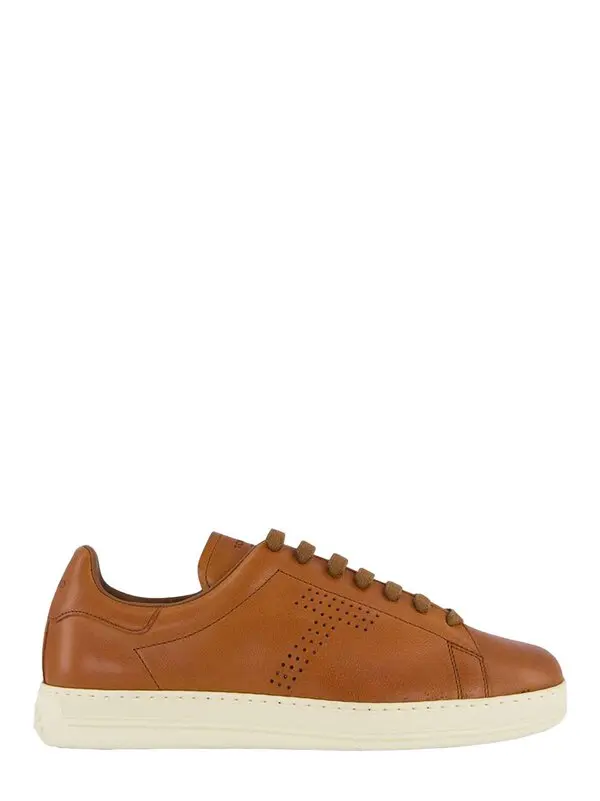 TOM FORD Warwick Leather Lace-up Sneakers - Brown