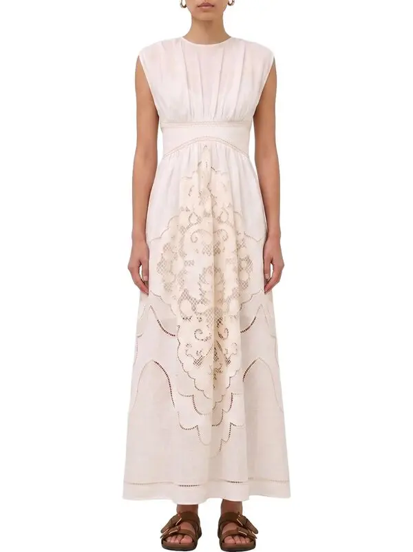 Zimmermann Embroidered Maxi Dress - Yellow Cream