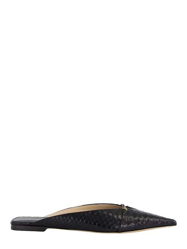 TOM FORD Python Print Leather Mules - Black