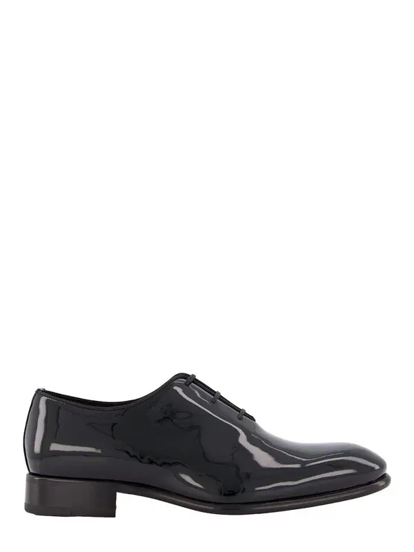Santoni Patent Leather Oxford Shoes - Black