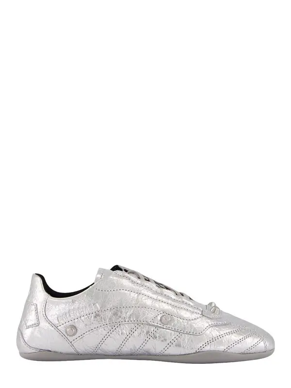 Balenciaga Metallic Leather Sneakers - Silver