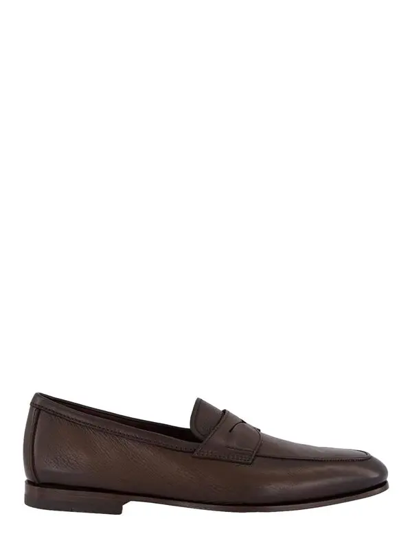 Santoni Leather Loafers - Brown