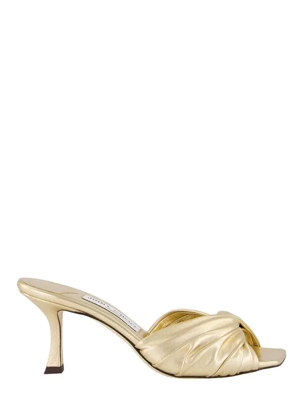 JIMMY CHOO Skye Laminated Nappa Mules - Gold