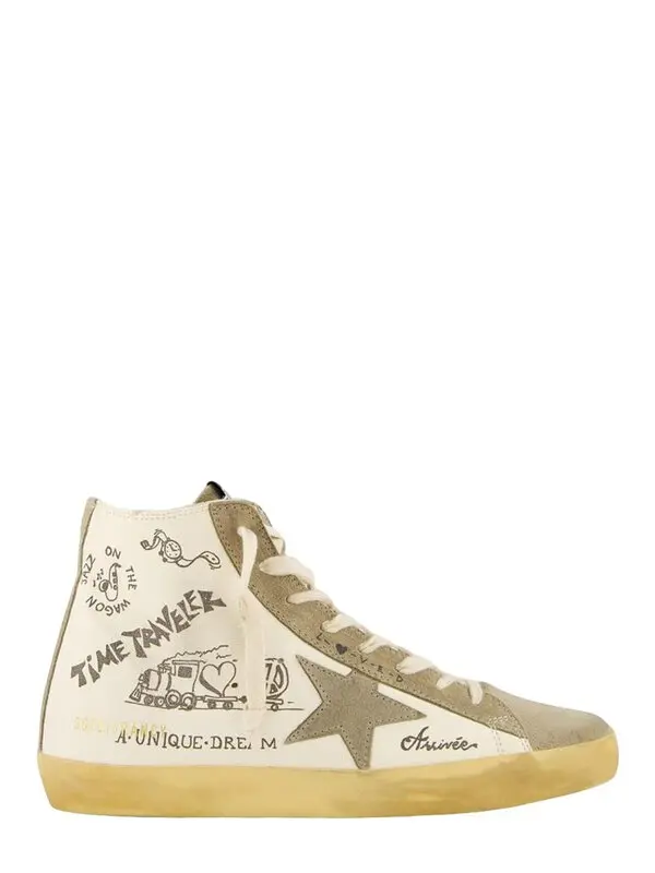 GOLDEN GOOSE Francy High Top Sneakers With Graphic Print - White