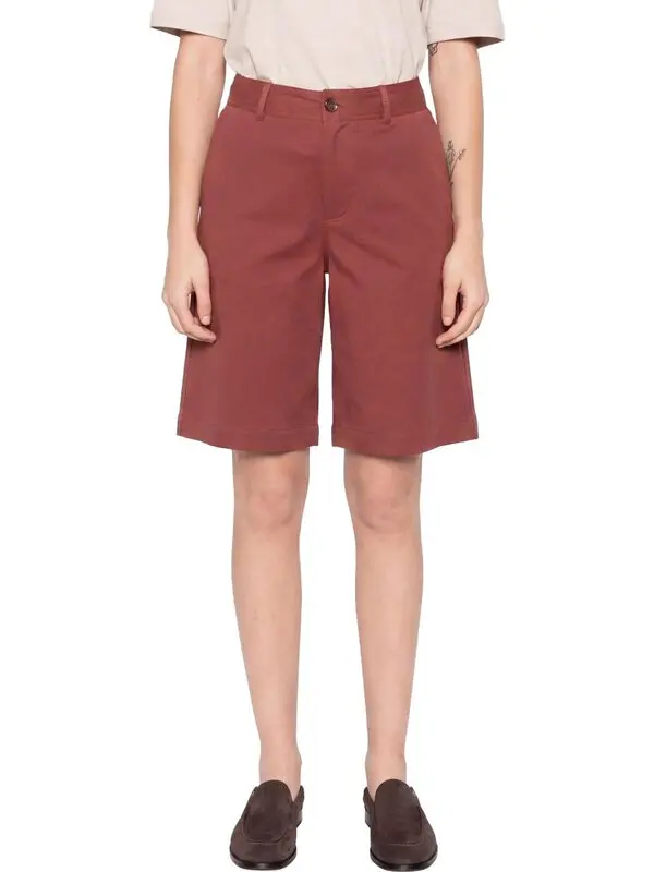 Brunello Cucinelli Stretch Cotton Chino Shorts - Red