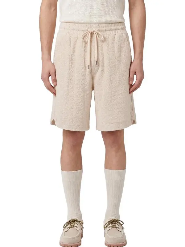Drole De Monsieur Textured Monogram Shorts - White