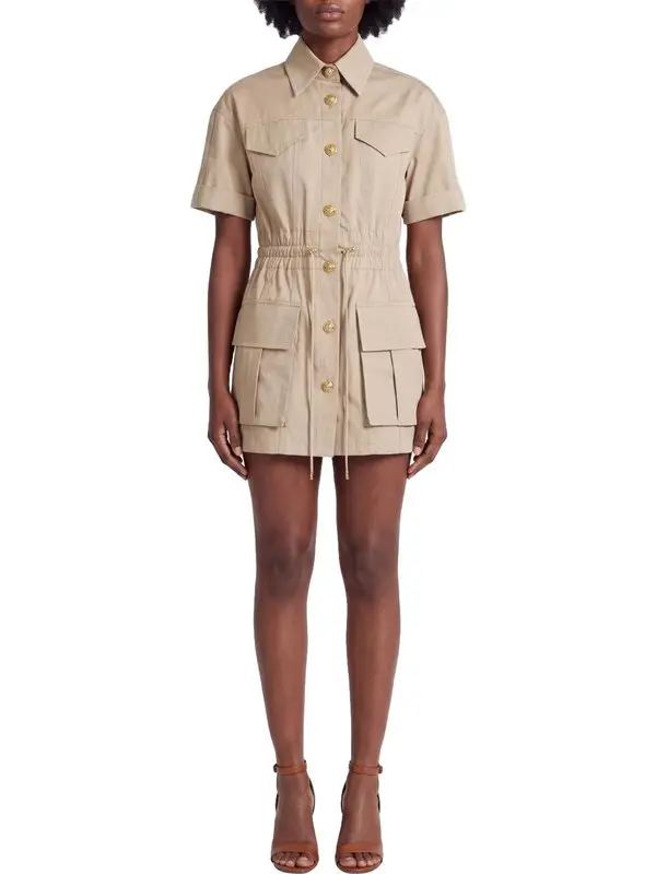Balmain Utility Dress - Beige