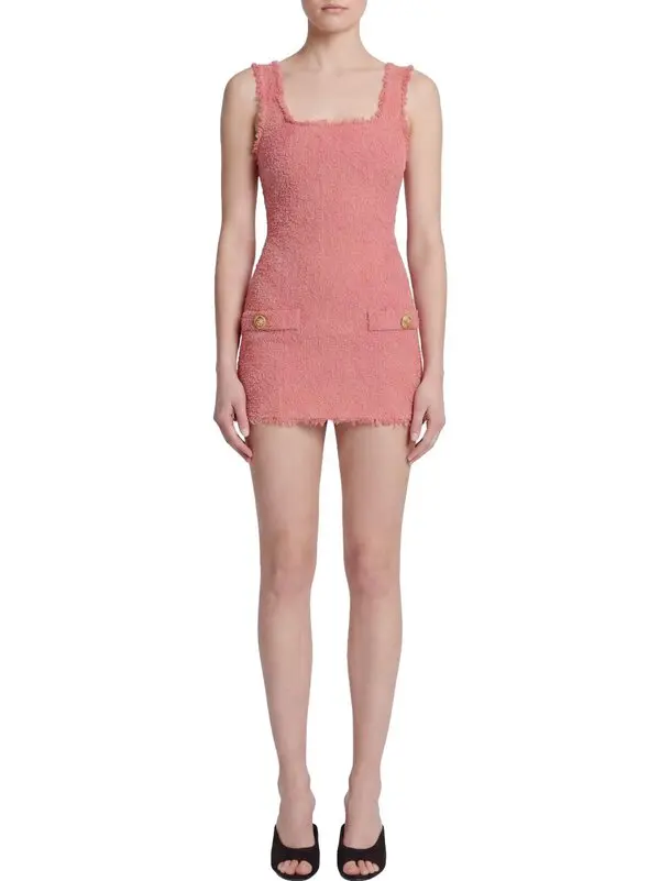 Balmain Sleeveless Dress With Button Detail - Pink