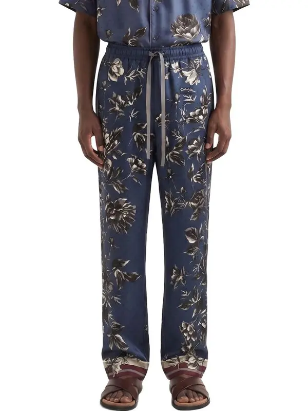 Dolce & Gabbana Floral Print Trousers - Blue