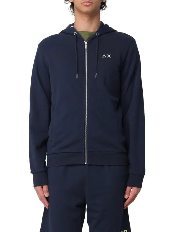 SUN 68 Cotton Zip Hoodie - Blue