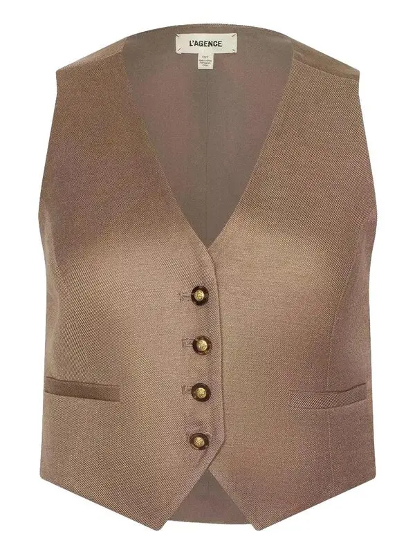 L'Agence Jianna Button-up Vest - Neutrals