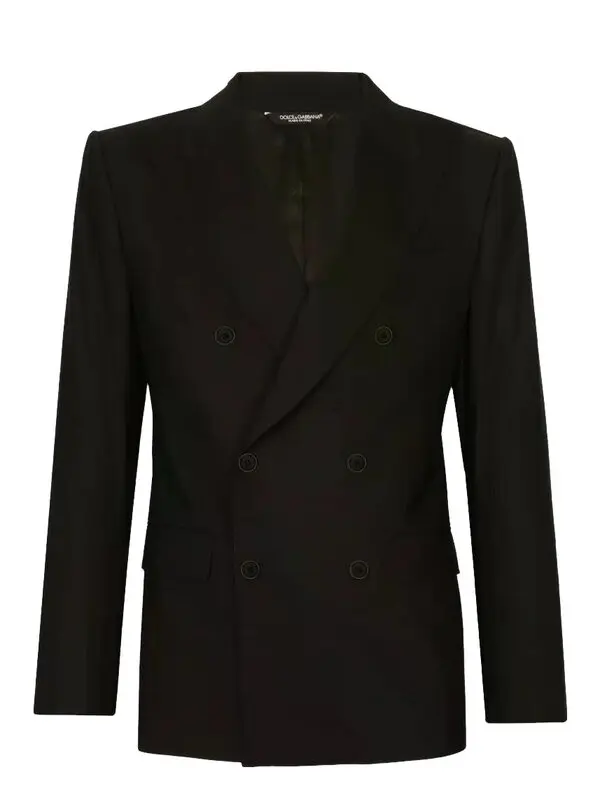 Dolce & Gabbana Double-breasted Stretch Wool Sicilia-fit Suit - Black