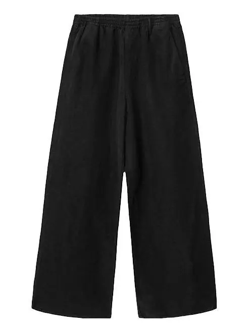 ALLSAINTS Korteen Elasticated Waist Lyocell And Linen Trousers - Black