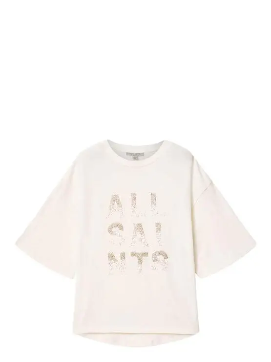 ALLSAINTS Logo Embellished Cotton T-shirt - Optic White
