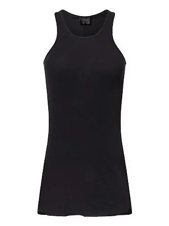 TEAM WANG DESIGN Asymmetric Hem Cotton Top - Black