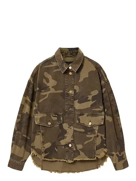 ALLSAINTS Hettie Camouflage-print Stretch-woven Shirt Jacket - Camo Green