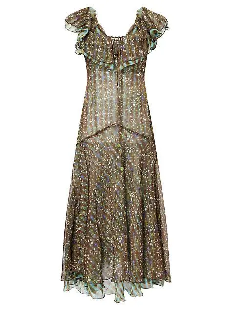SIEDRES Siedrès Floral-print Chiffon Midi Dress - Multi