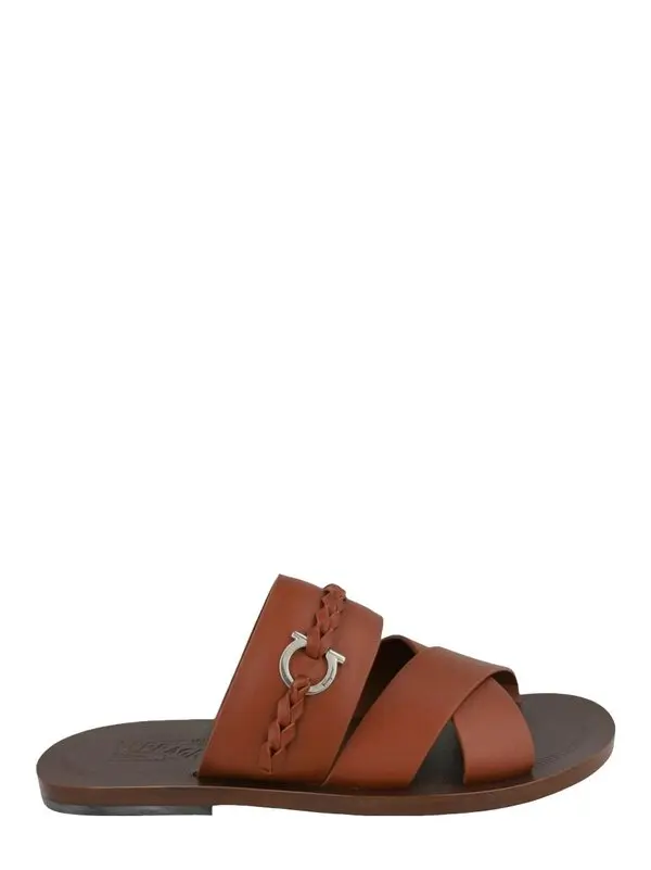 FERRAGAMO Giotto Leather Sandal - Brown