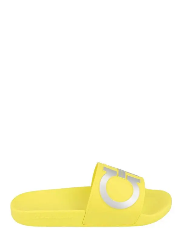FERRAGAMO Groovy Dual Gancini Slide - Yellow