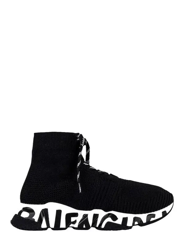 Balenciaga Speed Lace-up Graffiti Sneaker - Black