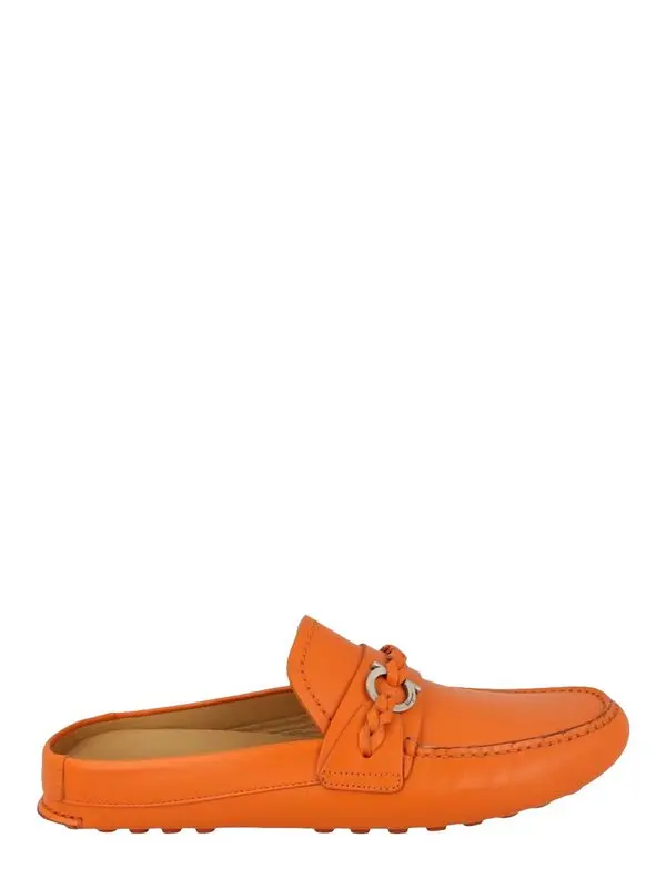 FERRAGAMO Braided Leather Slide - Orange