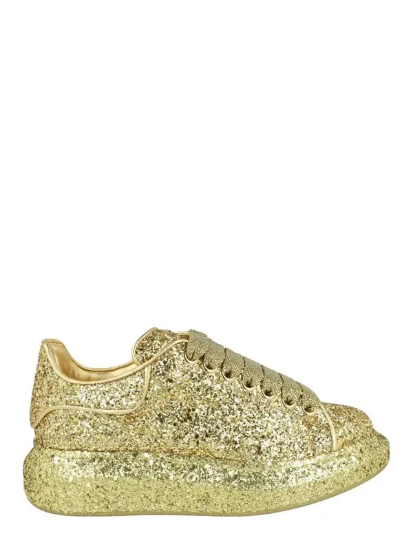 Alexander McQueen Wmns Oversized Glitter Sneakers - Gold