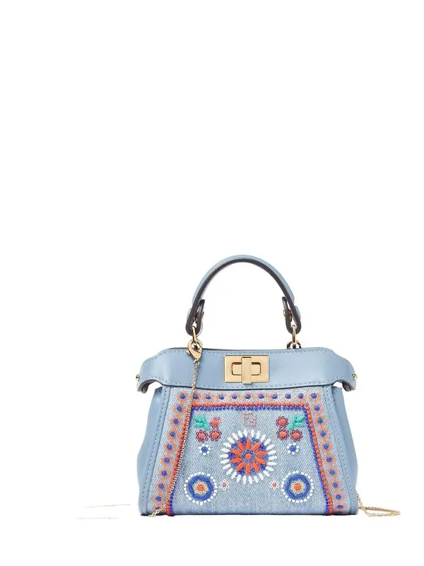 Fendi Nano Peekaboo Bag - Light Blue
