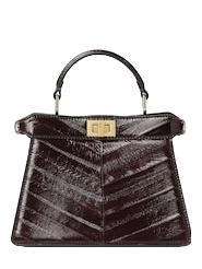 Fendi Peekaboo Iseeu Petite Bag In Hagfish Leather With Chevron Motif - Brown