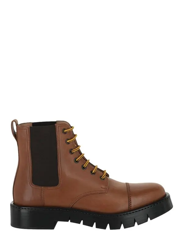 FERRAGAMO Rosco Leather Combat Boots - Brown