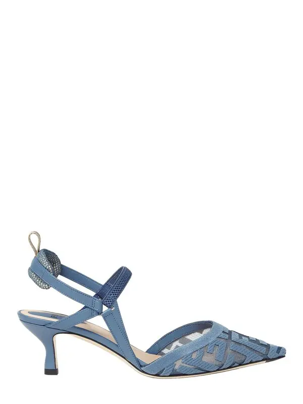 Fendi Colibrì Lite Slingback Flats - Light Blue