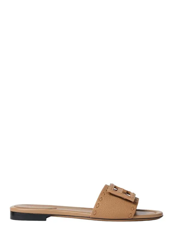 Fendi Baguette Wide-band Slides - Brown