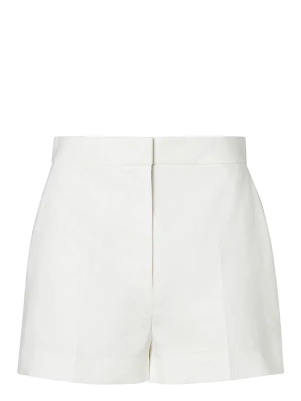 Fendi High-waisted Tailored Shorts With Embroidered Logo - White