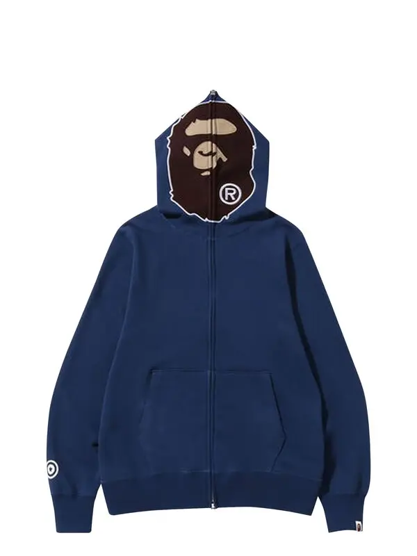 A BATHING APE Overdye 2nd Ape Full Zip Hoodie - Blue
