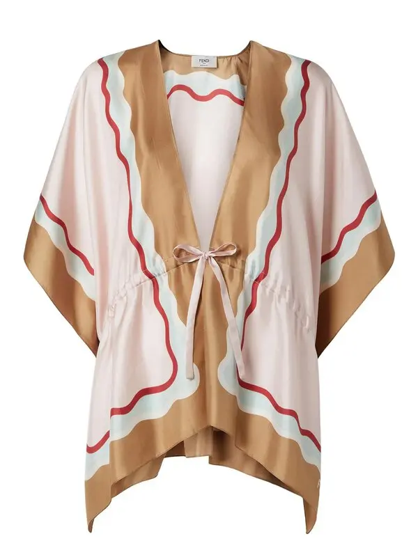 Fendi Silk Poncho - Pink
