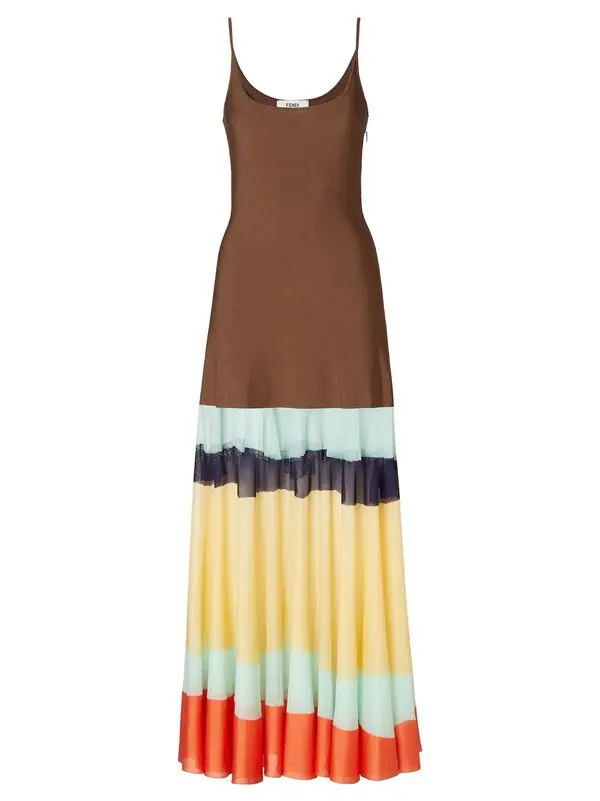 Fendi Sleeveless Long Knit Dress - Brown