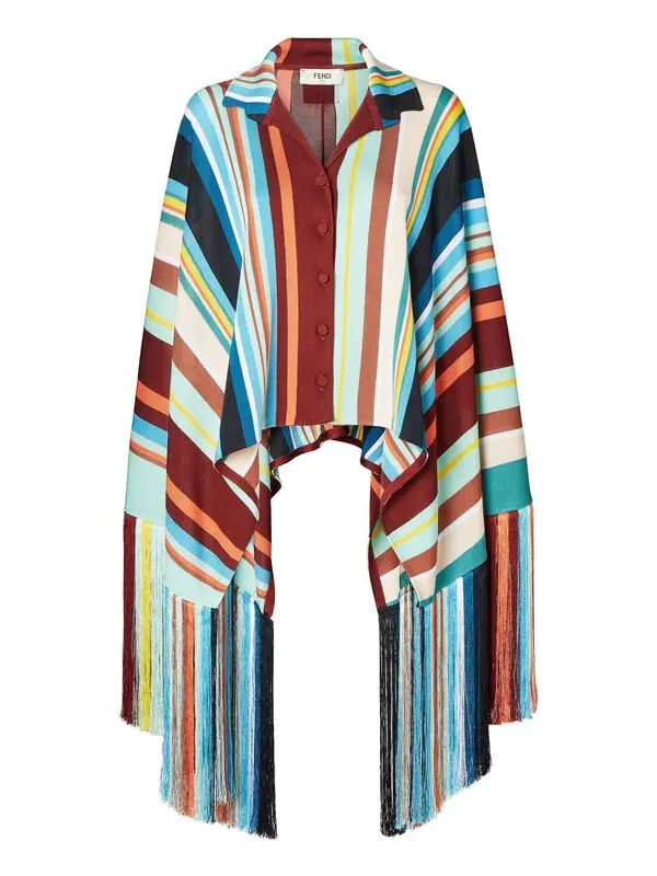 Fendi Viscose Yarn Poncho - Multicolour