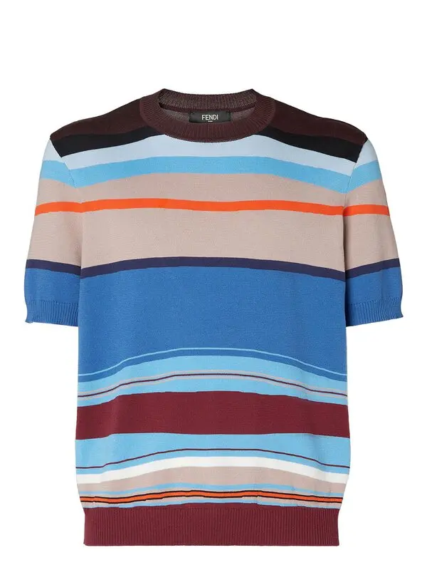 Fendi Cotton Striped Intarsia Jumper - Multicolour