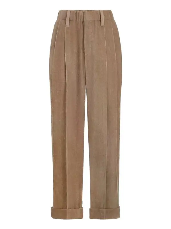 Brunello Cucinelli Fluid Corduroy Baggy Sartorial Trousers - Neutrals