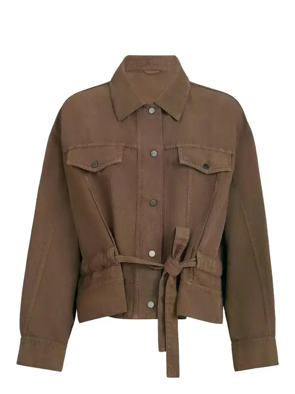 Brunello Cucinelli Cotton And Linen Jacket With Monili Detail - Brown