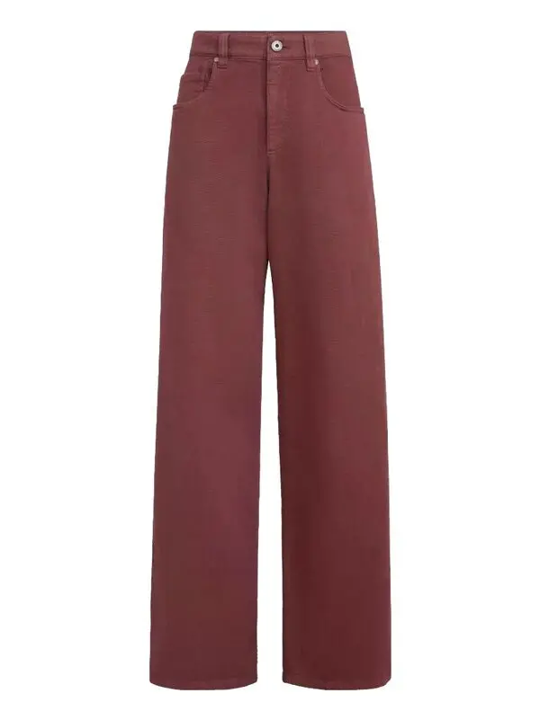 Brunello Cucinelli Monili Embellished Denim Trousers - Red