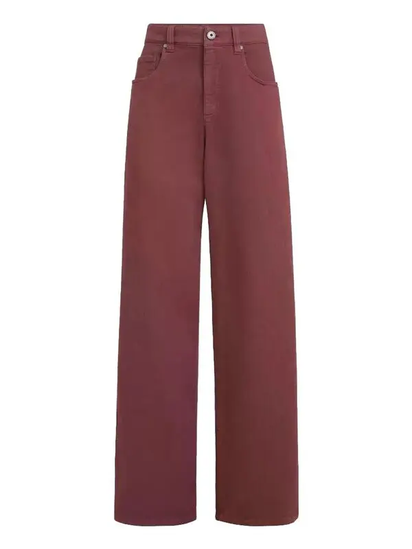 Brunello Cucinelli Monili Embellished Denim Trousers - Red