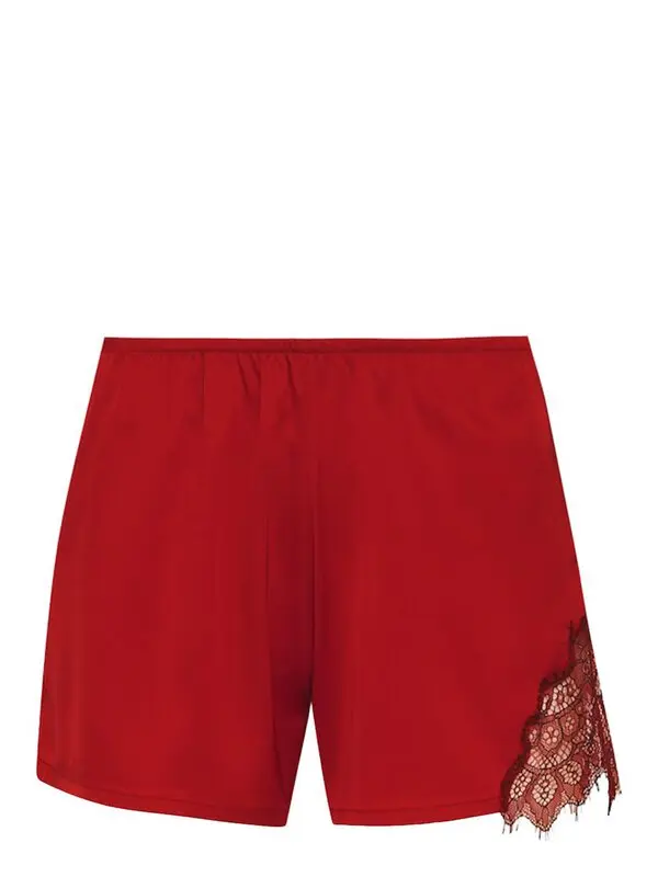 AVENUE 8 Lace Detailed Mini Shorts - Red