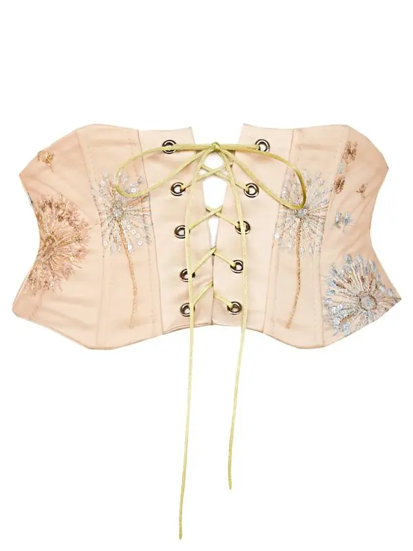 LA MUSA Embroidered Corset - Orange/gold