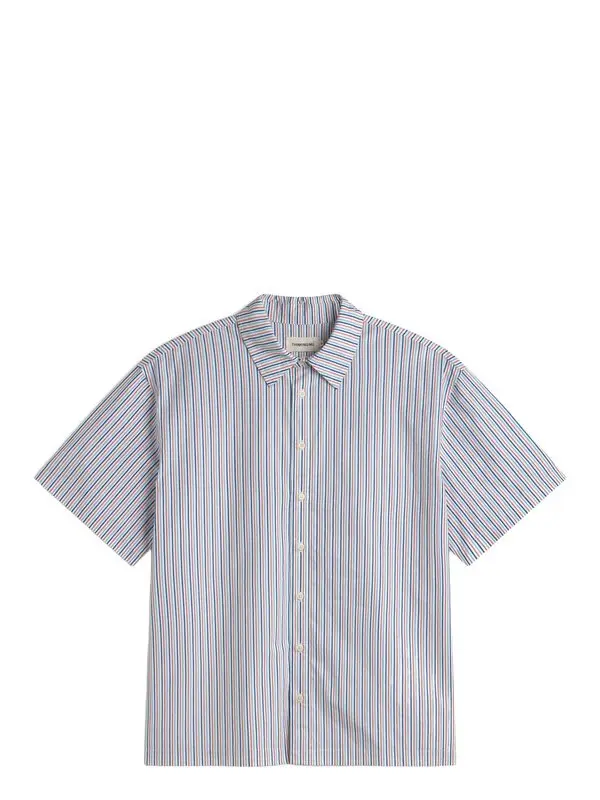 THINKING MU Kurtis Oversize Striped Poplin Shirt - Pink