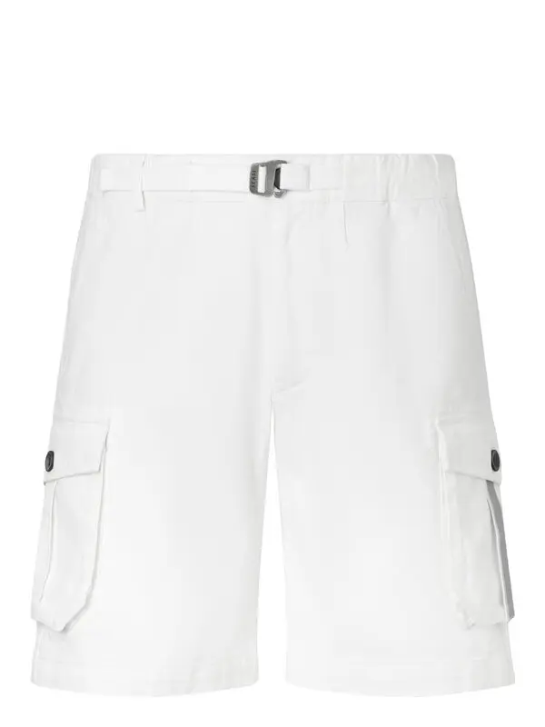 Sease Straight-leg Cotton-twill Cargo Shorts - White