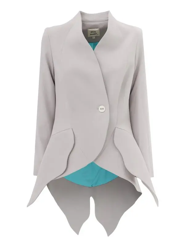JULIA ALLERT Asymmetrical Blazer With Curved Hem - Grey