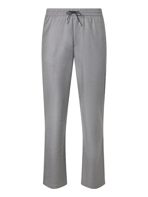 Sease Straight-leg Virgin Wool Drawstring Trousers - Gray