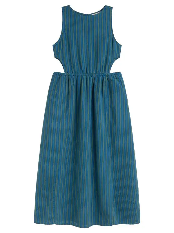 THINKING MU Windsor Kin Striped Midi Dress - Blue