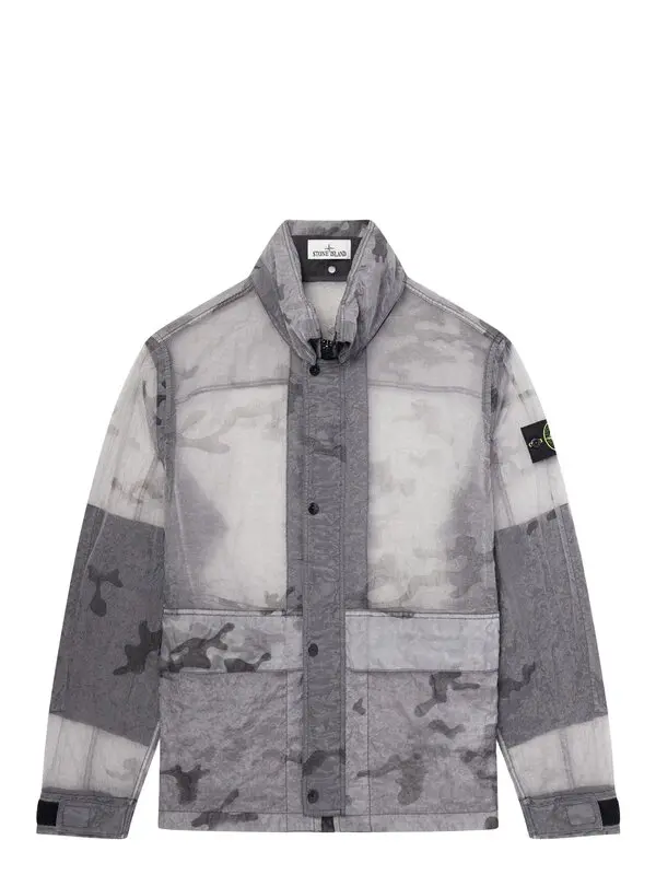 Stone Island Camouflage-print Shell Jacket - Blue