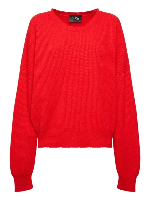 SVETA MILANO Lilith Cashmere Wool Blend Sweater - Red